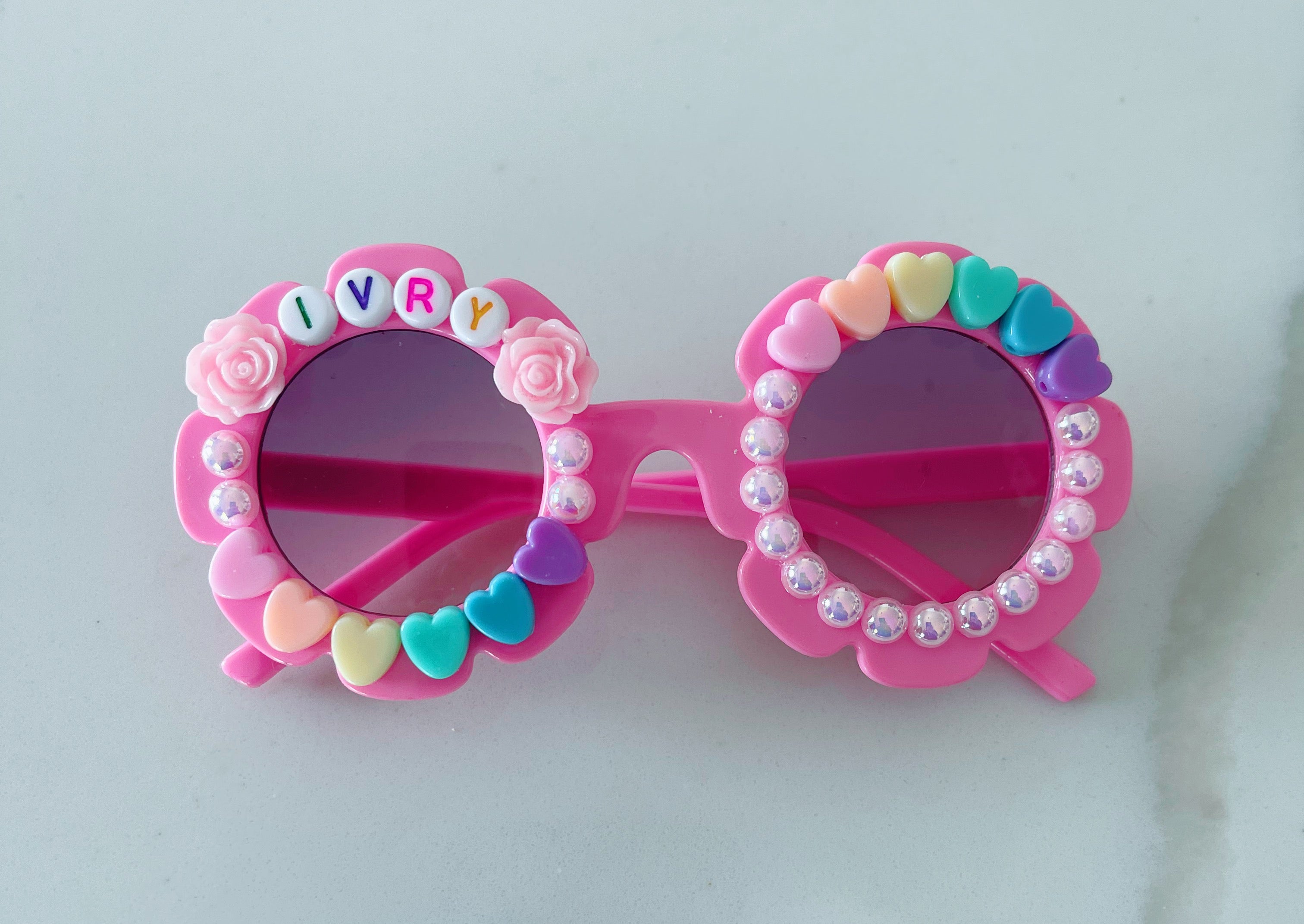 Cami Flower Sunnies- Roses and Rainbow Hearts – Mila’s Sunny World